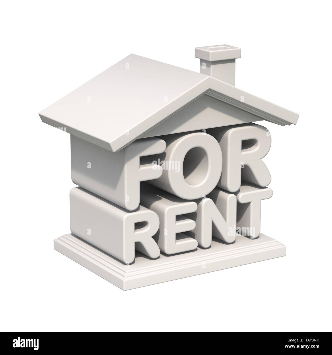 FOR RENT house sign orthogonal view 3D render illustration isolated on ...