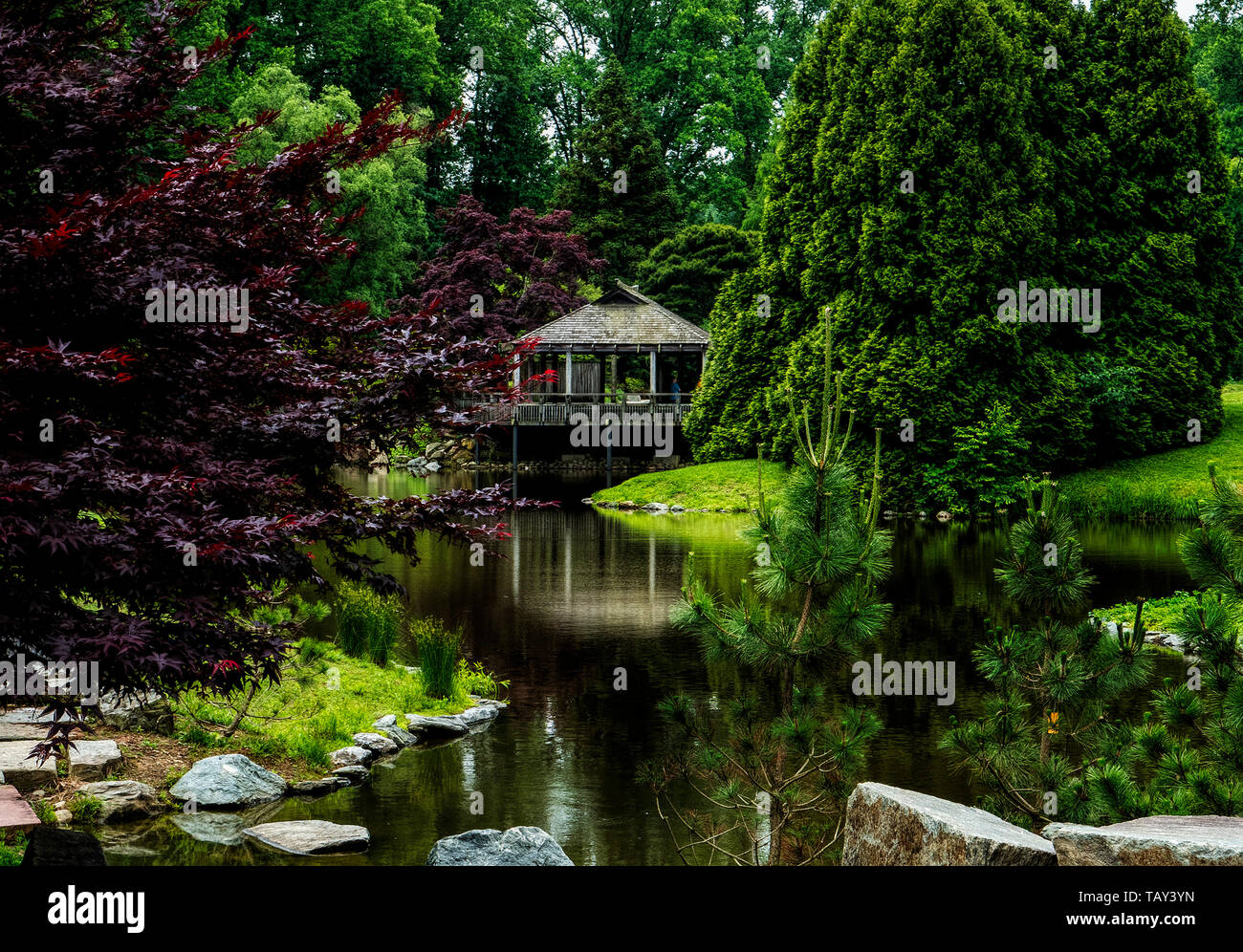 Tea house on the lake Stock Photo - Alamy