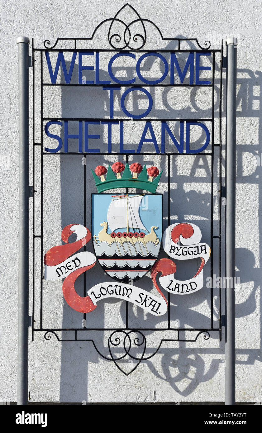 Welcome to shetland sign hi-res stock photography and images - Alamy