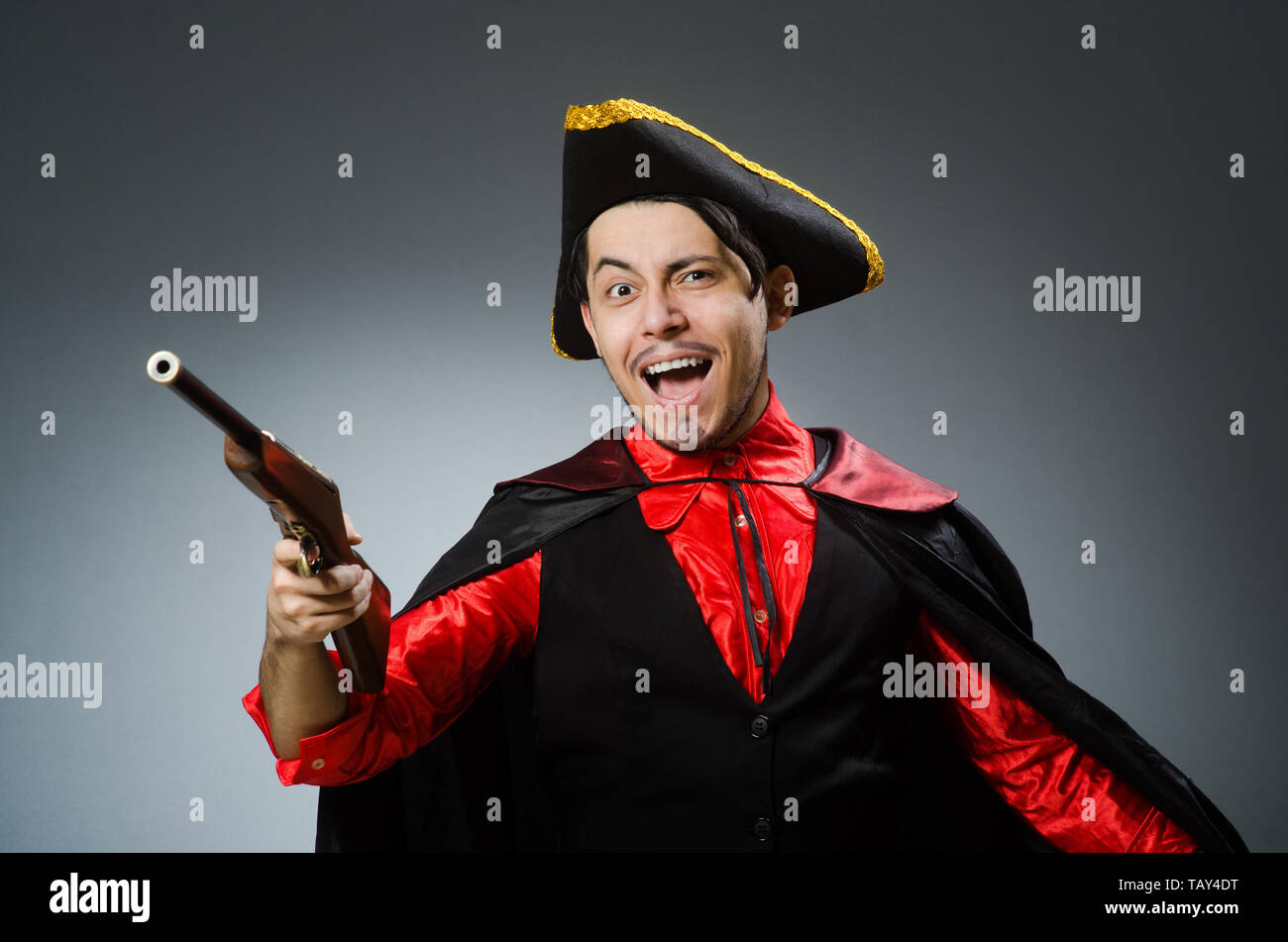 Man pirate against dark background Stock Photo - Alamy