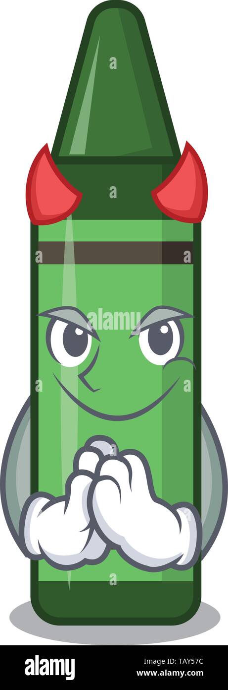 Devil green crayon in the mascot shape Stock Vector Image & Art - Alamy