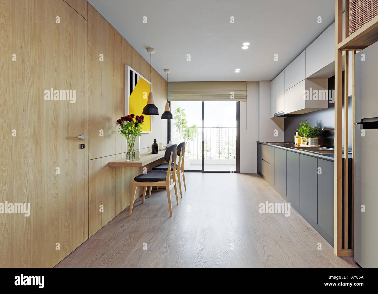 Small compact modern kitchen hi-res stock photography and images - Alamy