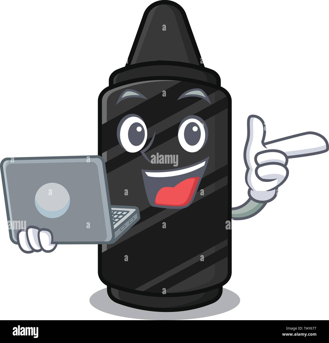 With laptop black crayon in a cartoon wallet Stock Vector Image & Art ...