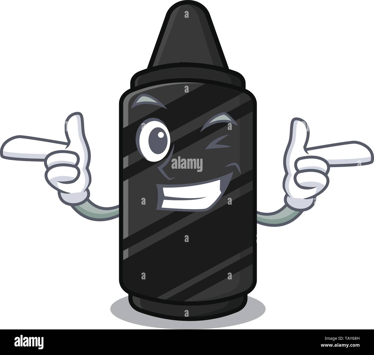 Wink black crayon in the character shape Stock Vector Image & Art - Alamy