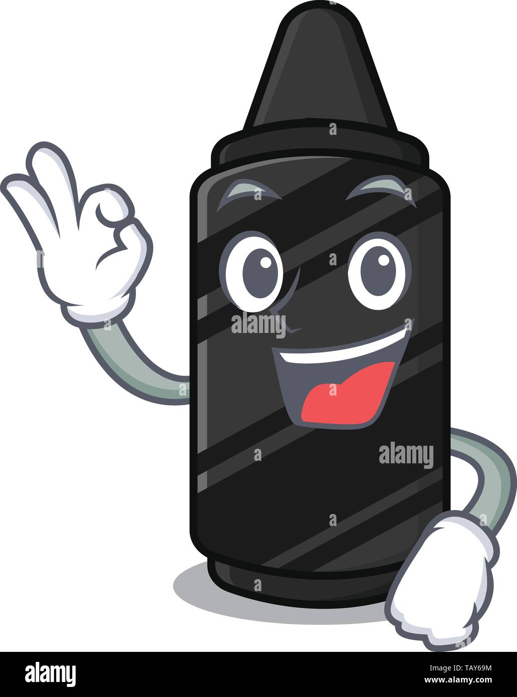 Okay black crayon in the character shape Stock Vector Image & Art - Alamy