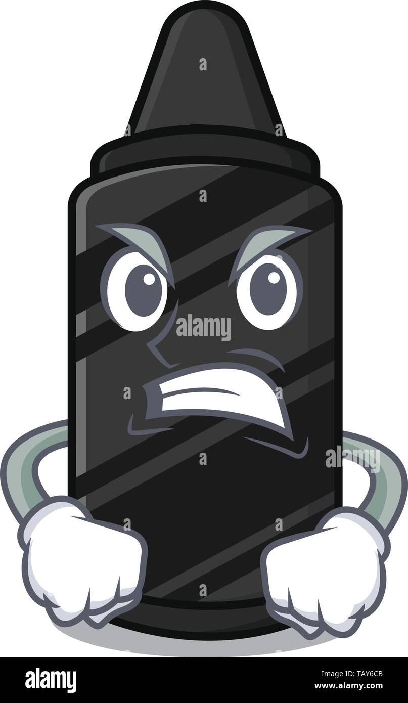 Angry black crayon above mascot wood table Stock Vector Image & Art - Alamy