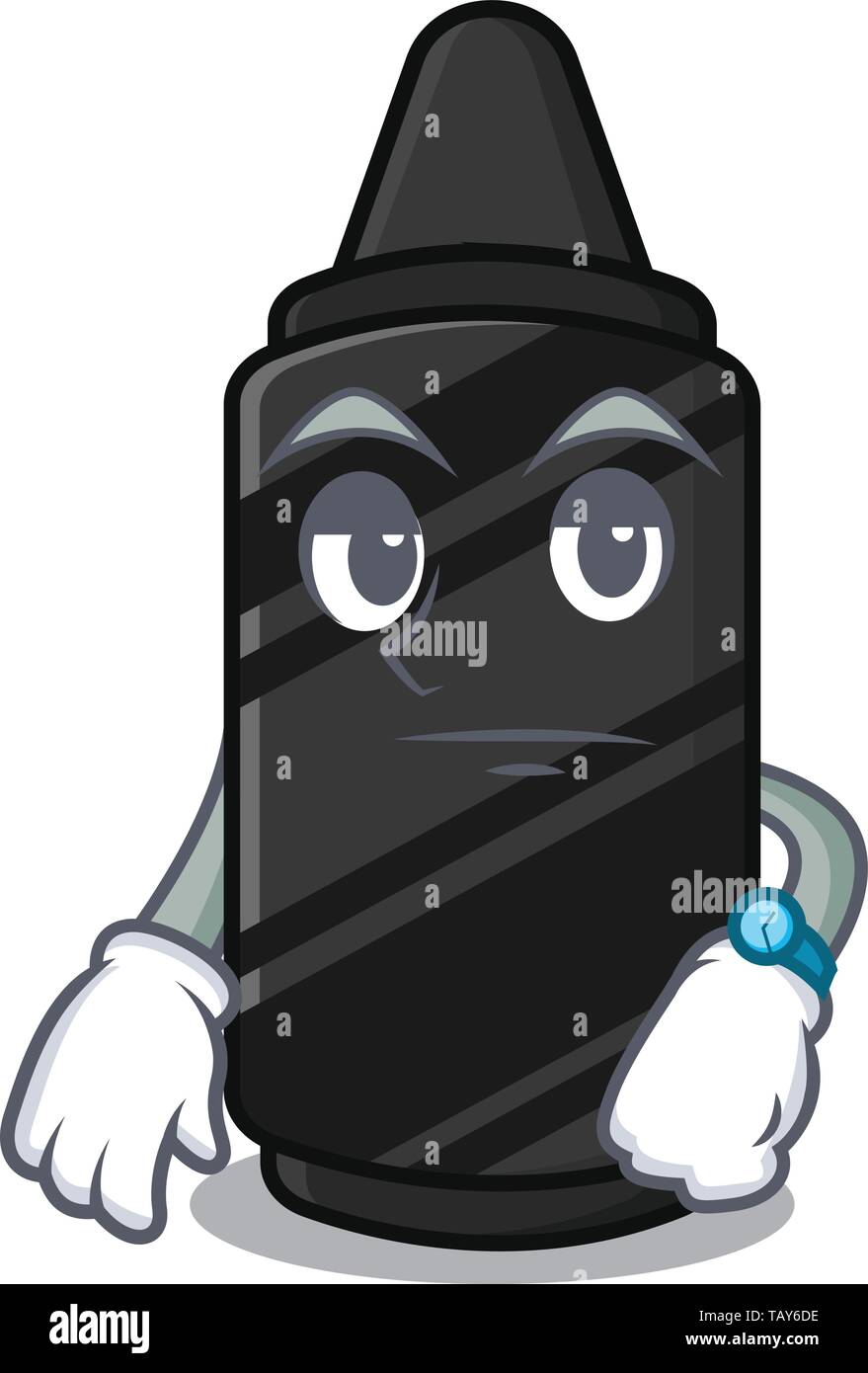 Waiting black crayon isolated in the cartoon Stock Vector Image & Art ...