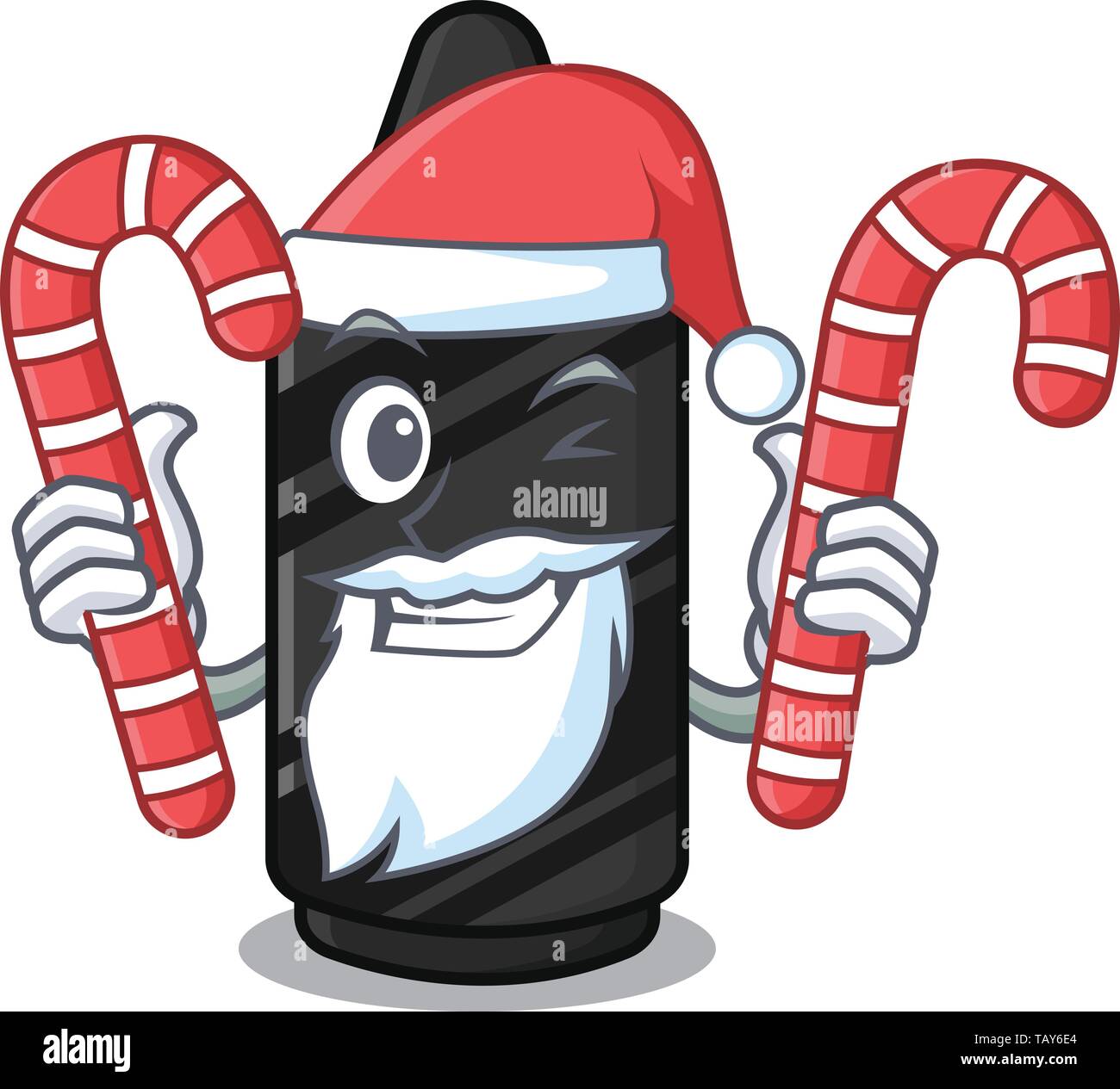 Santa with candy black crayon isolated in the cartoon Stock Vector ...