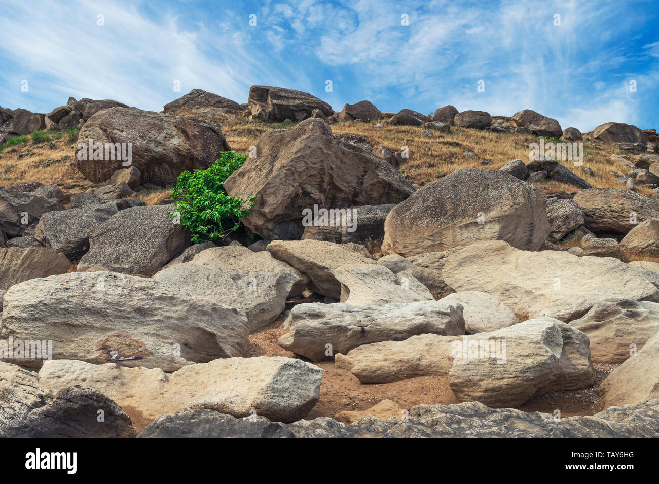 Old rocks fragments on the ocean coast Stock Photo - Alamy