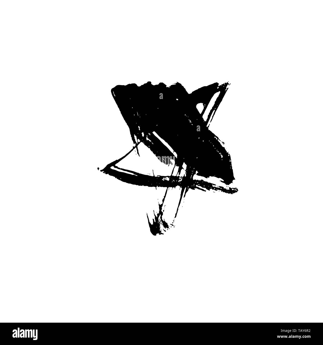 Ink vector brush stroke star. Vector illustration. Grunge texture Stock ...