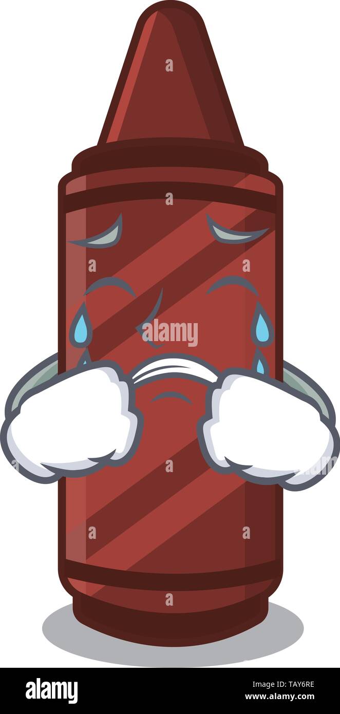 Crying brown crayon in the cartoon column Stock Vector Image & Art - Alamy