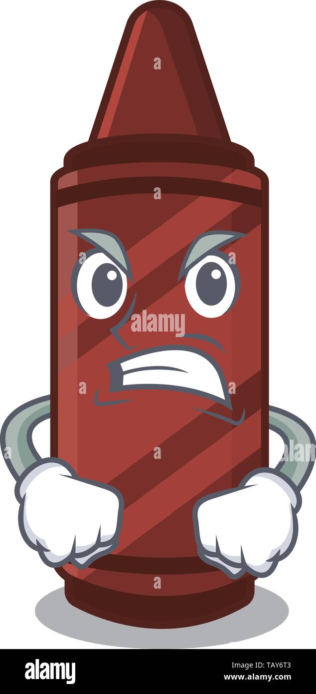 Angry brown crayon in the cartoon column Stock Vector Image & Art - Alamy