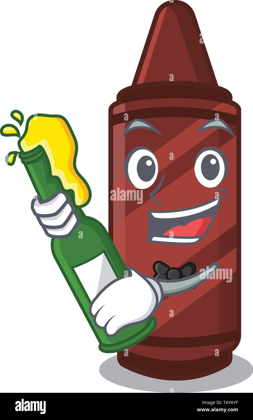 With beer brown crayon in the cartoon shape Stock Vector Image & Art ...