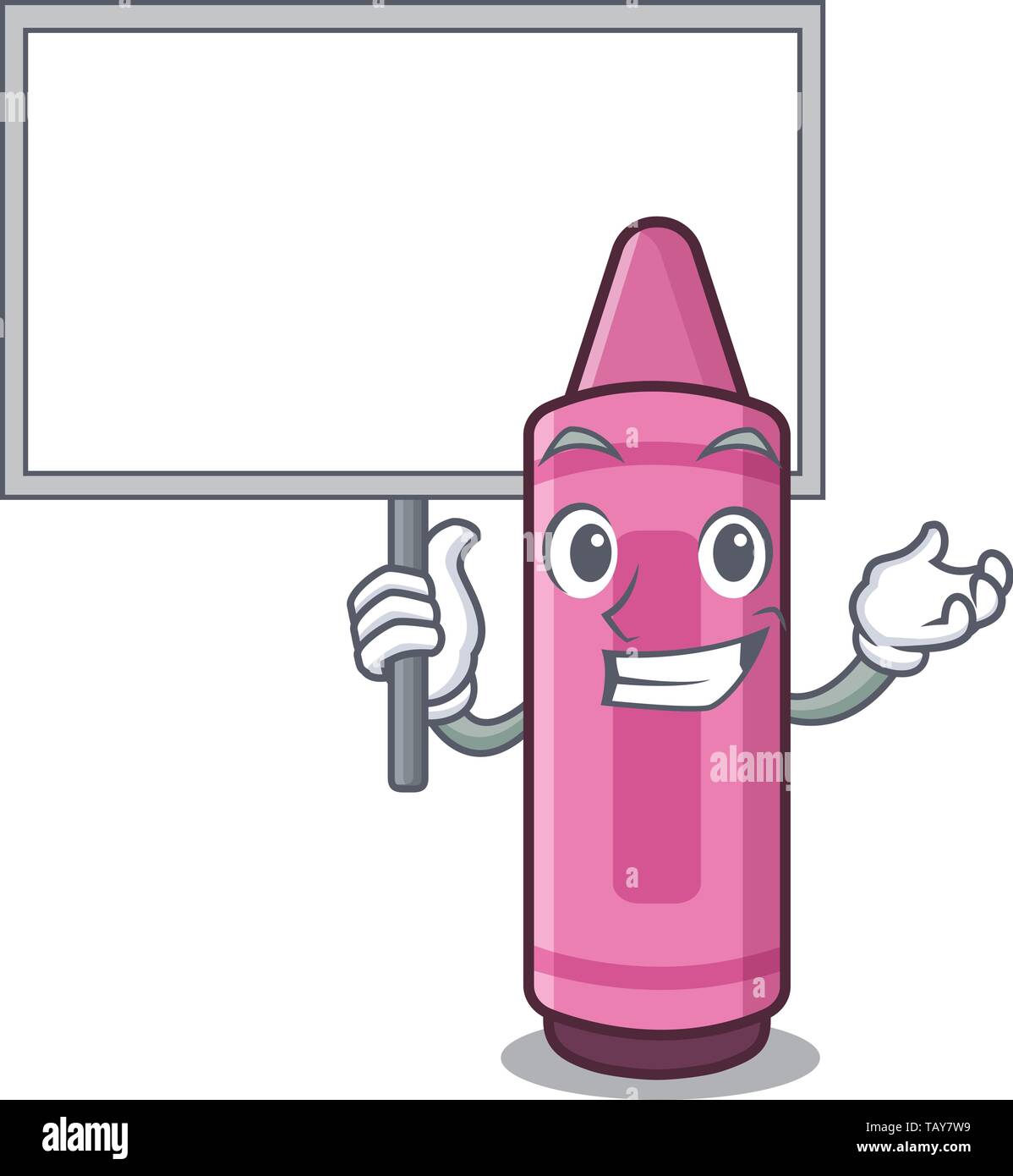 Bring board pink crayon isolated in the mascot Stock Vector Image & Art ...