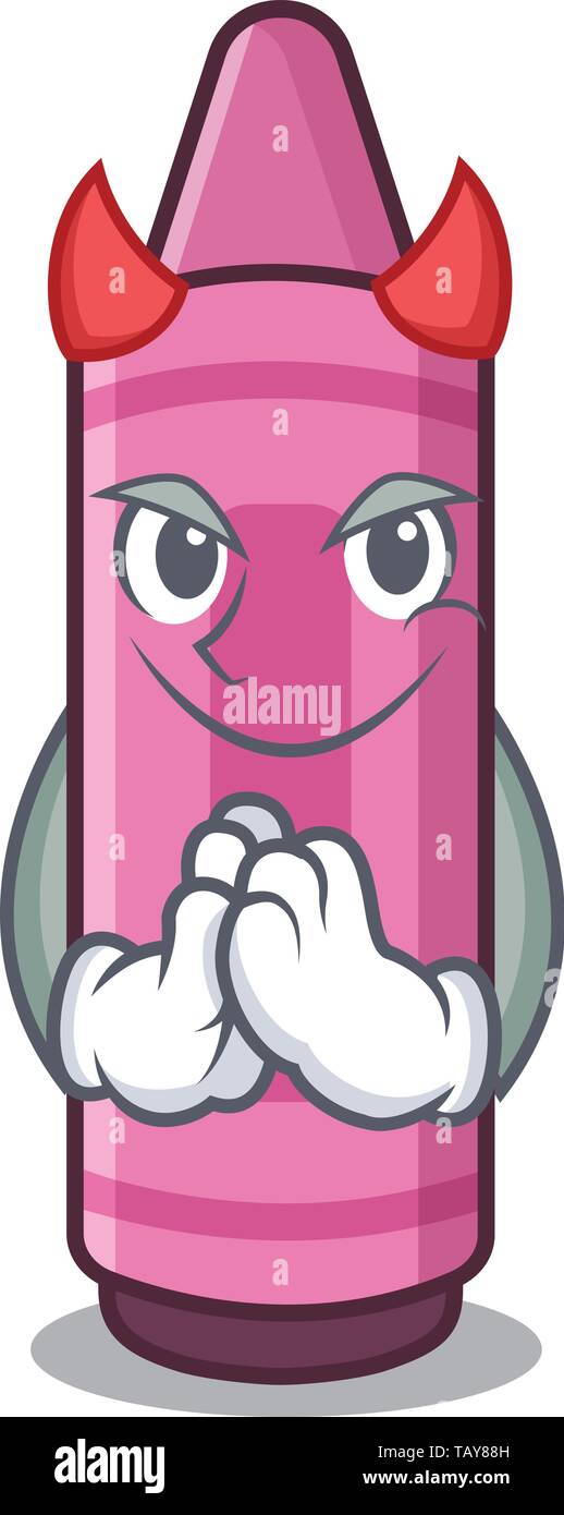 Devil pink crayons in the character shape Stock Vector Image & Art - Alamy
