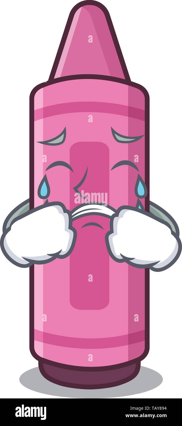 Crying pink crayons in the character shape Stock Vector Image & Art - Alamy