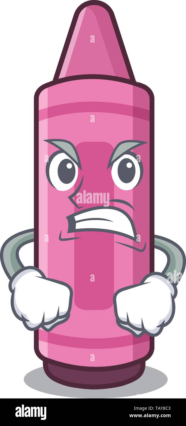 Angry pink crayons in the character shape Stock Vector Image & Art - Alamy