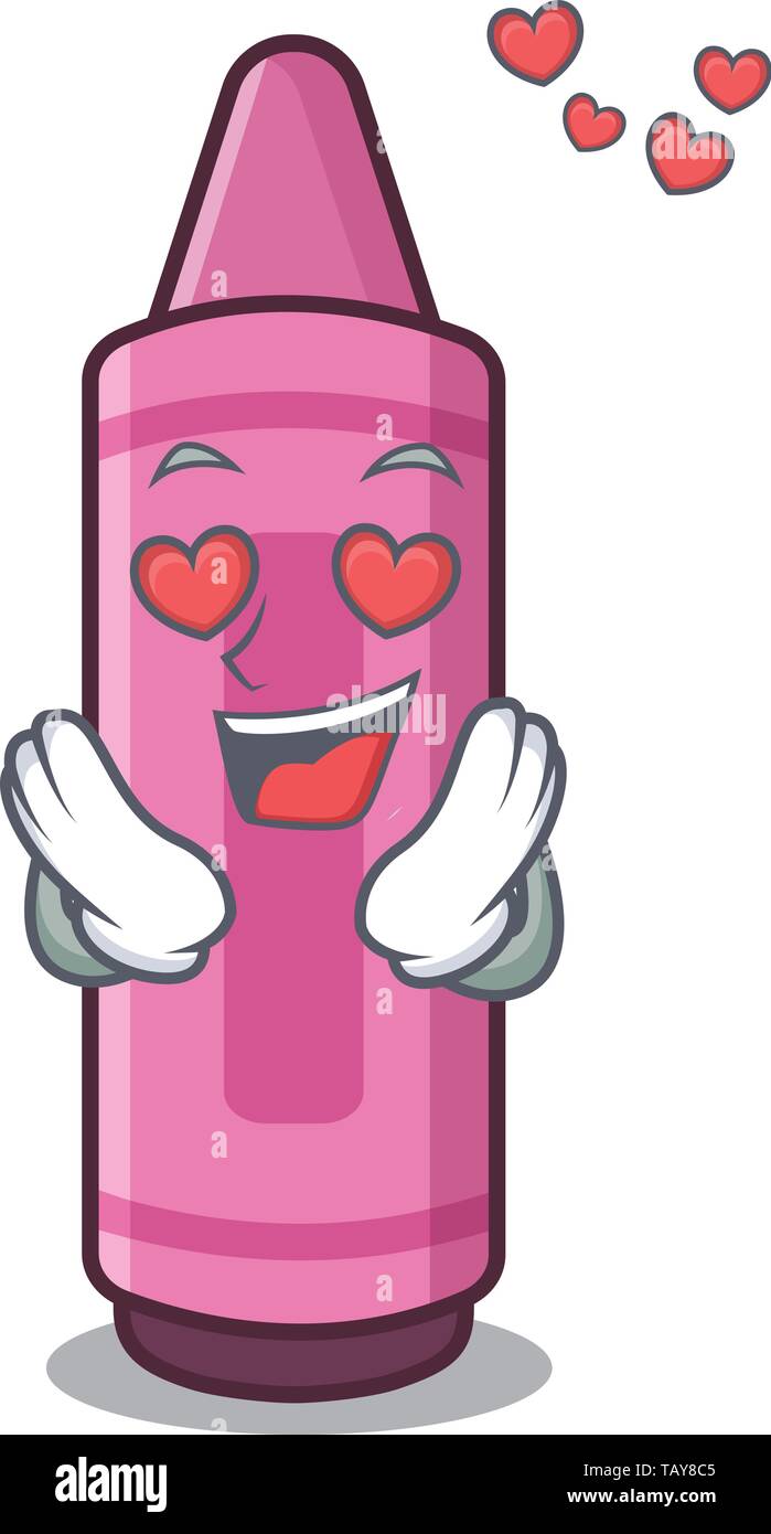 In love pink crayons in the character shape Stock Vector Image & Art ...
