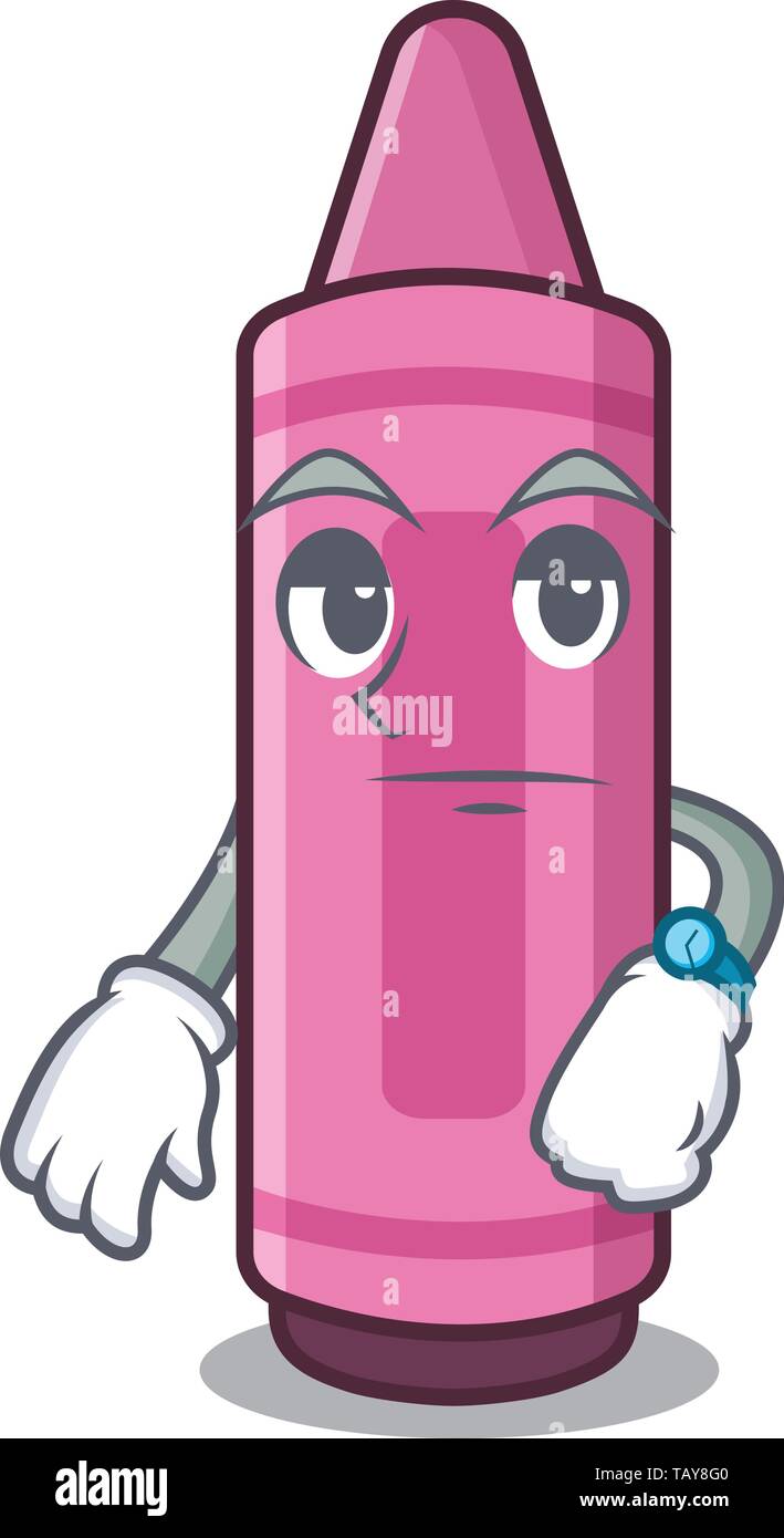 Waiting pink crayon above cartoon school book Stock Vector Image & Art ...