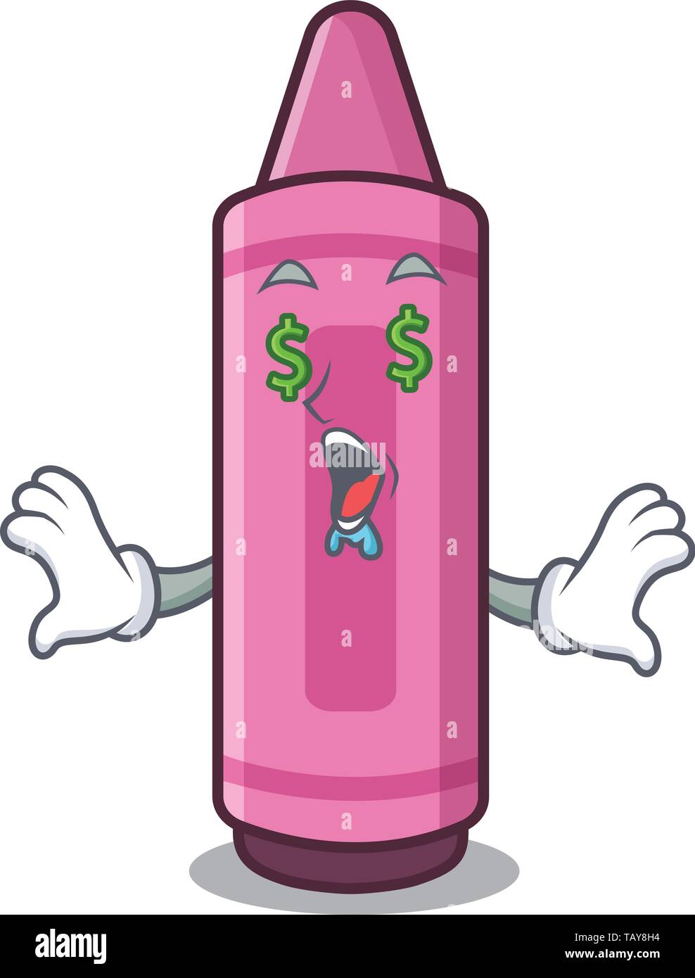 Money eye pink crayon above cartoon school book Stock Vector Image ...