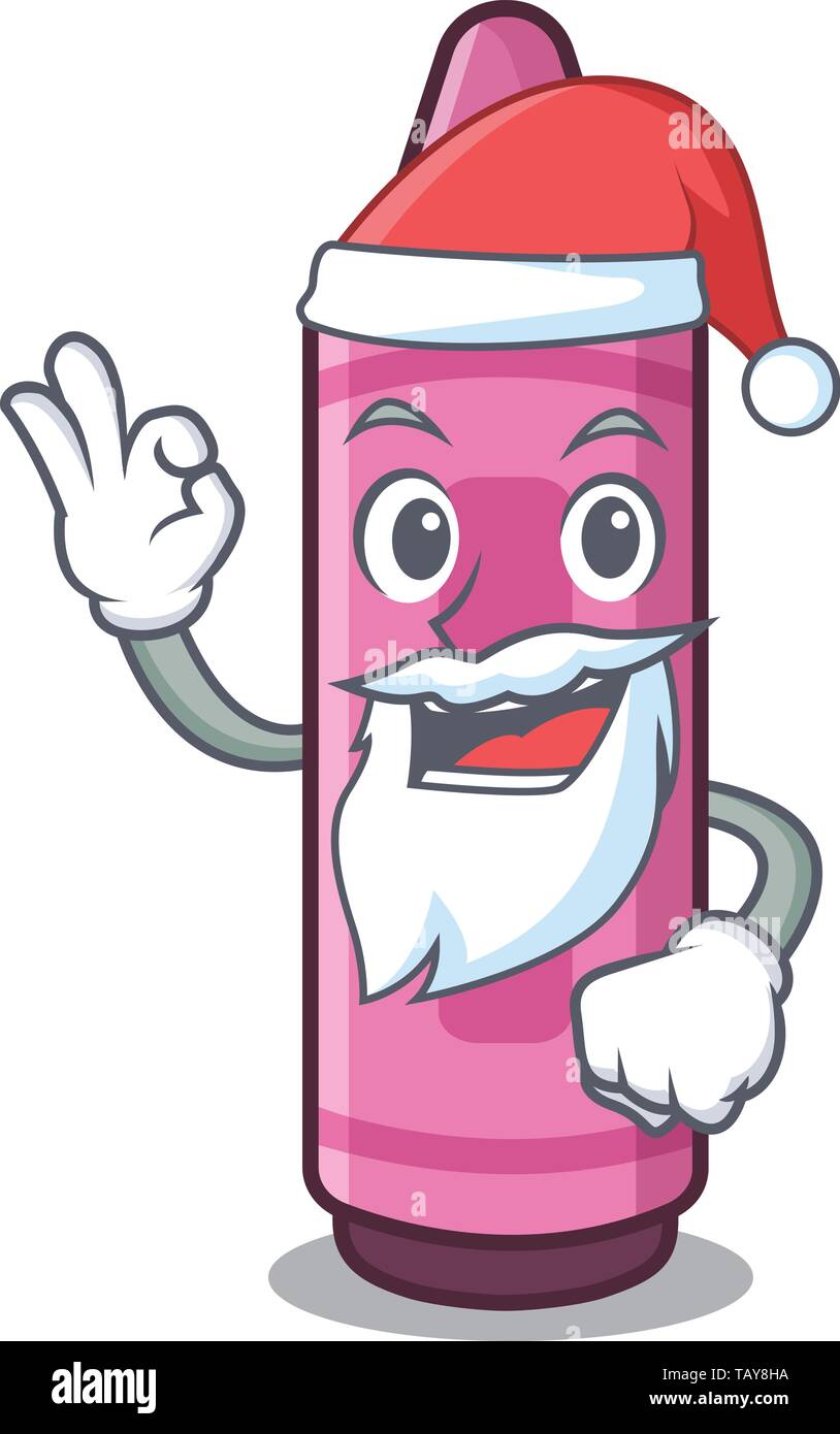 Santa pink crayon above cartoon school book Stock Vector Image & Art ...