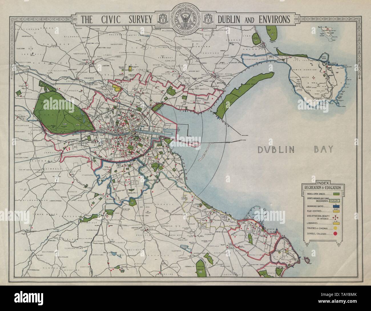 DUBLIN CIVIC SURVEY Recreation Education Parks schools theatres cinemas ...