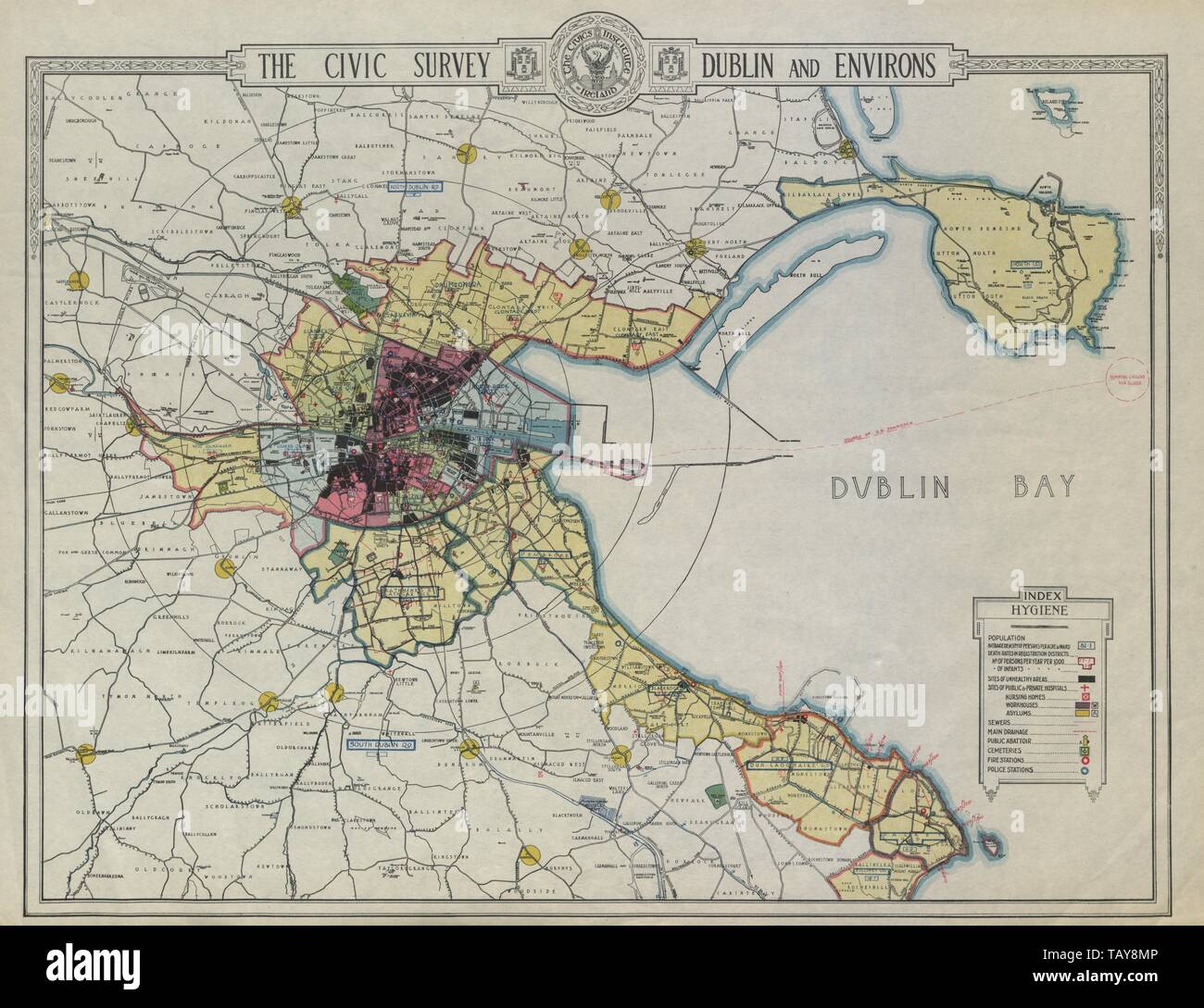 Map of dublin 1925 hi-res stock photography and images - Alamy