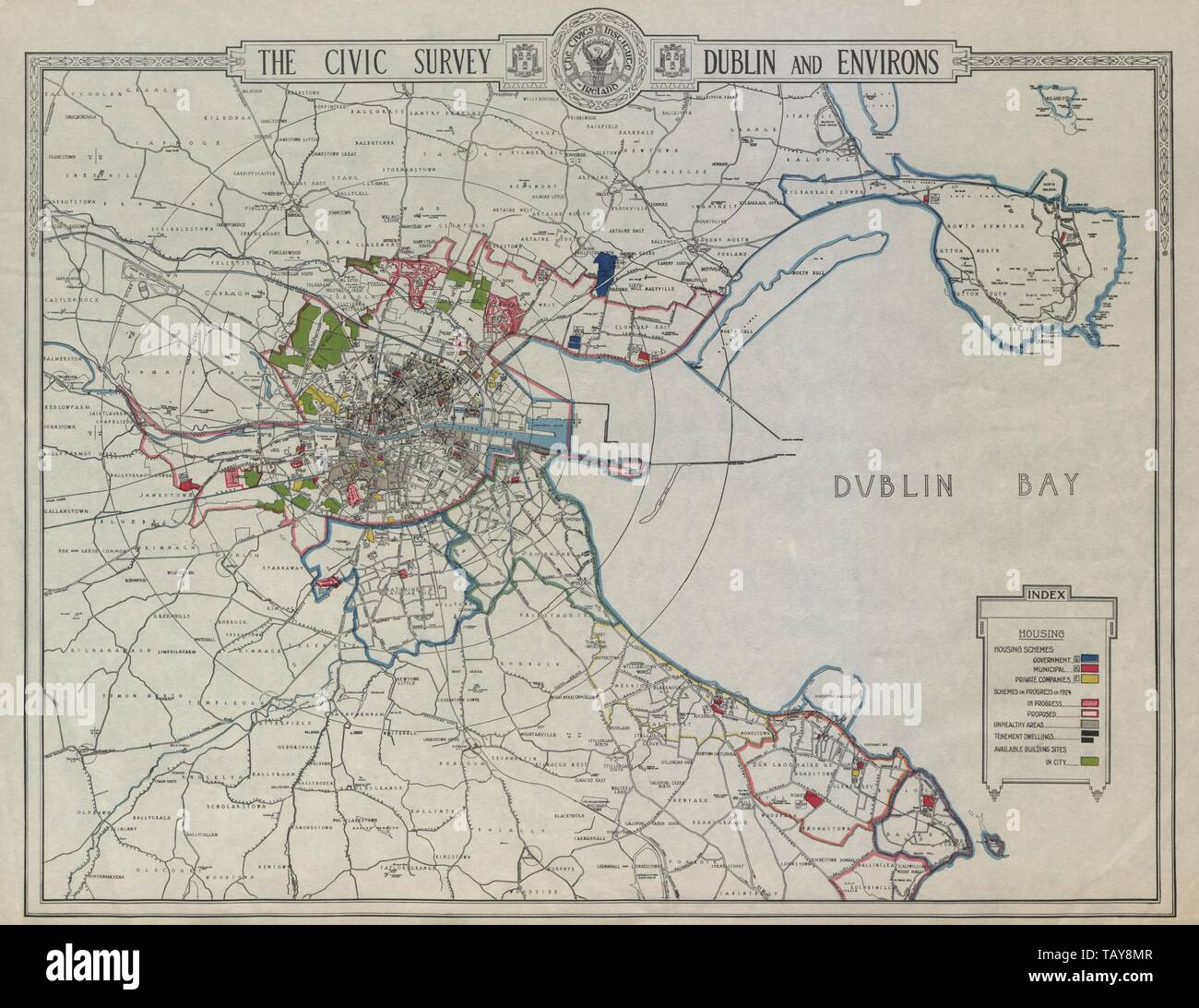 Map of dublin 1925 hi-res stock photography and images - Alamy