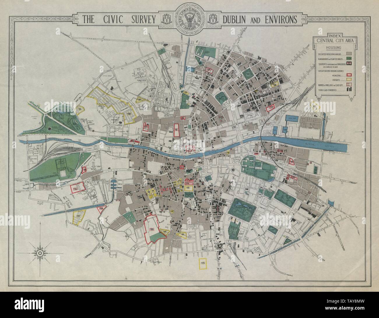 Map of dublin 1925 hi-res stock photography and images - Alamy