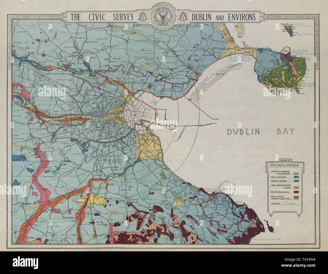 DUBLIN CIVIC SURVEY Geology & Contour. Limestone clay sand gravel rock ...
