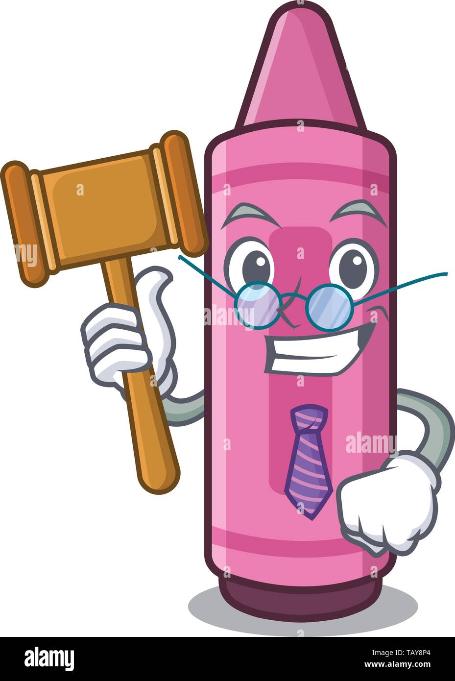 Judge pink crayon above cartoon school book Stock Vector Image & Art ...