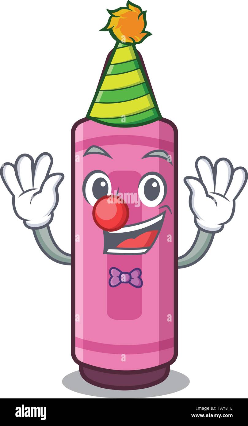 Clown pink crayon above cartoon school book Stock Vector Image & Art ...