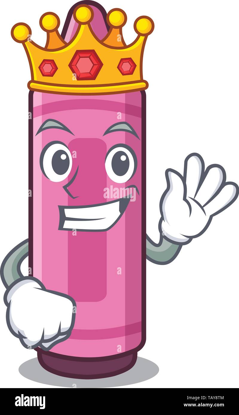 King pink crayon above cartoon school book Stock Vector Image & Art - Alamy