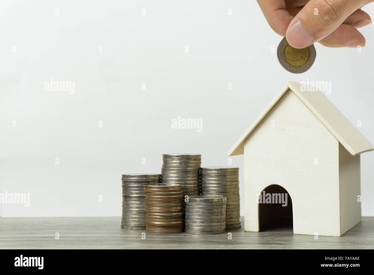 Saving money, home loan, mortgage, a property investment for future ...