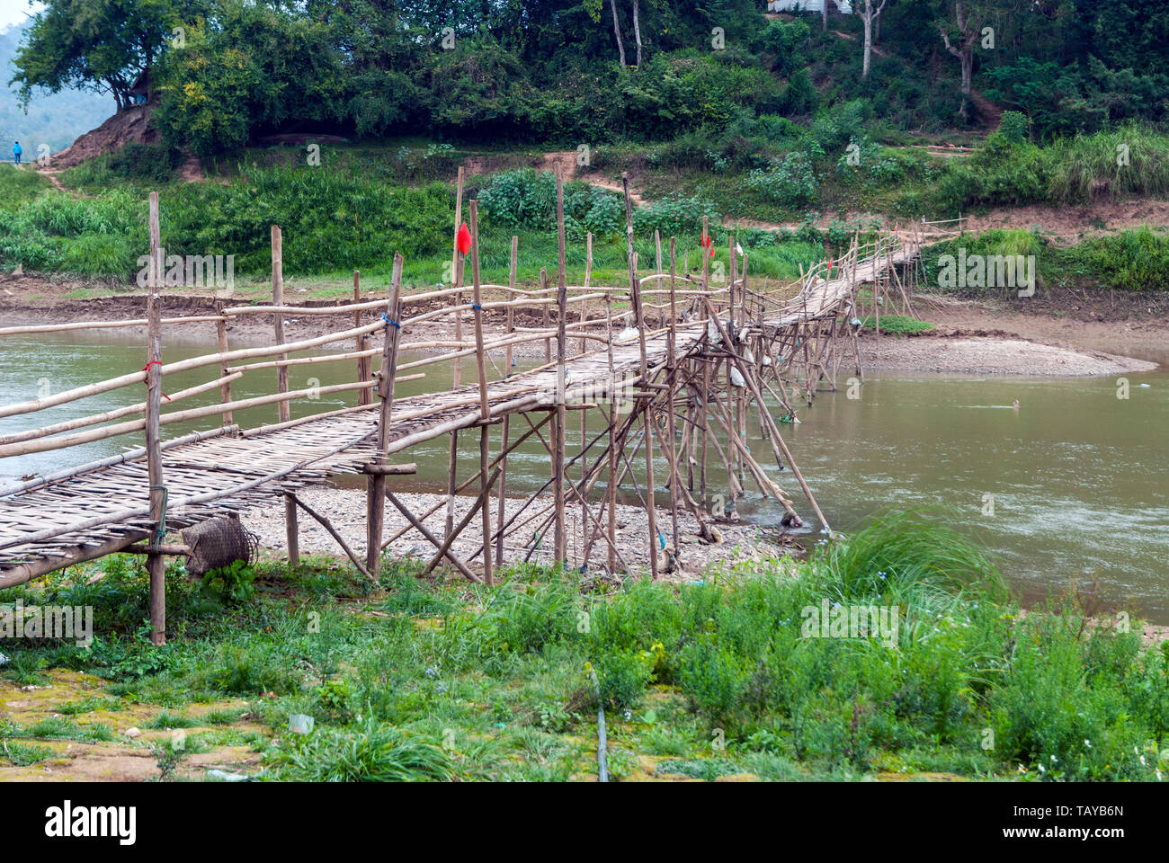 Small wooden Monkey bridge in Luang Prabang, Laos Stock Photo - Alamy