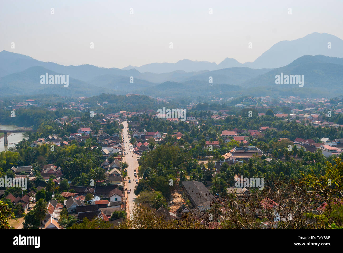 View over Luang Prabang from above, Laos Stock Photo - Alamy