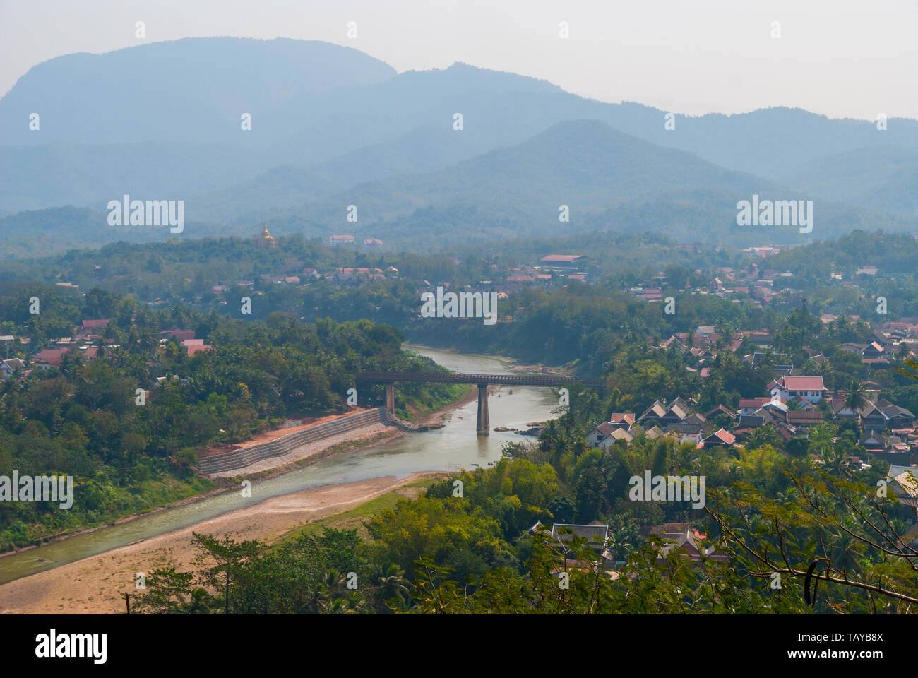 View over Luang Prabang from above, Laos Stock Photo - Alamy