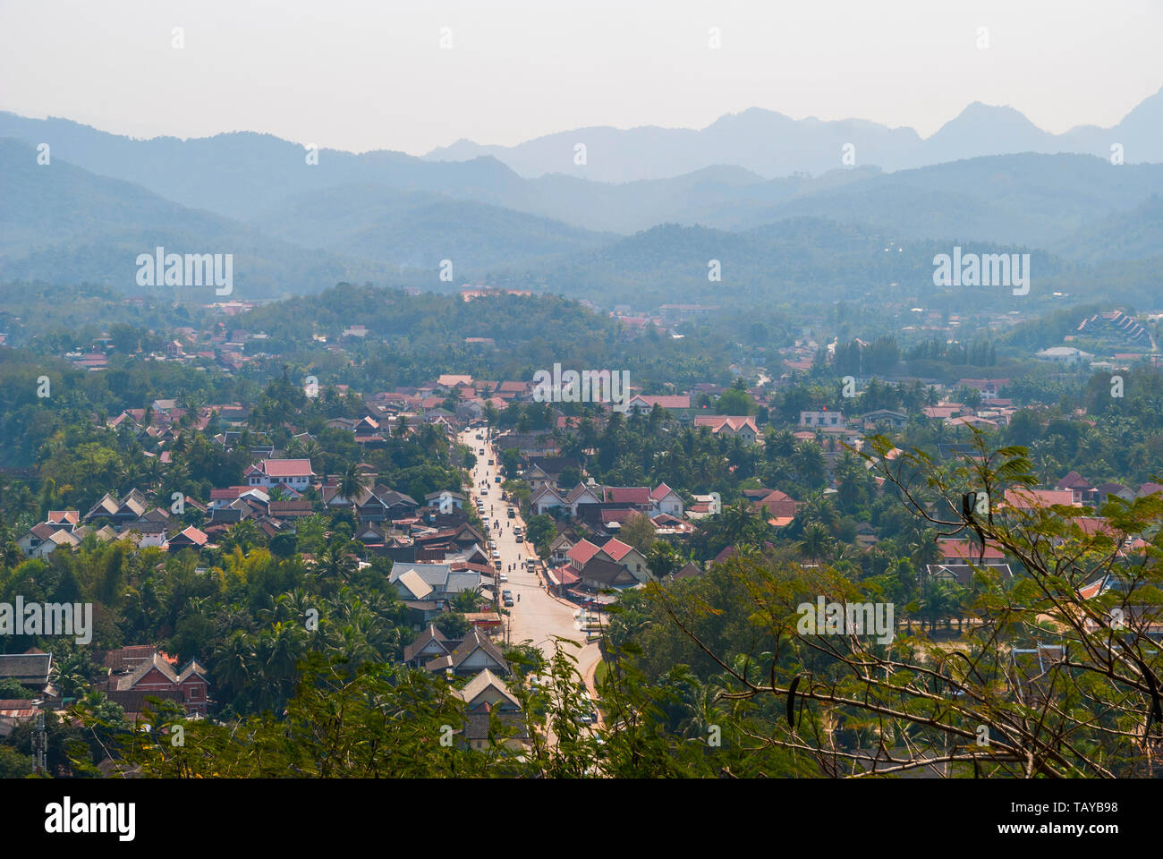 View over Luang Prabang from above, Laos Stock Photo - Alamy