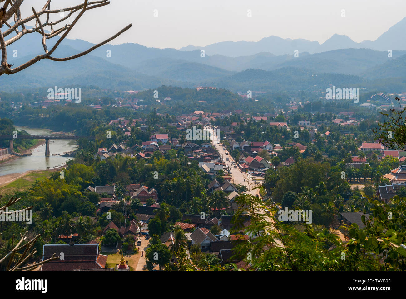 View over Luang Prabang from above, Laos Stock Photo - Alamy