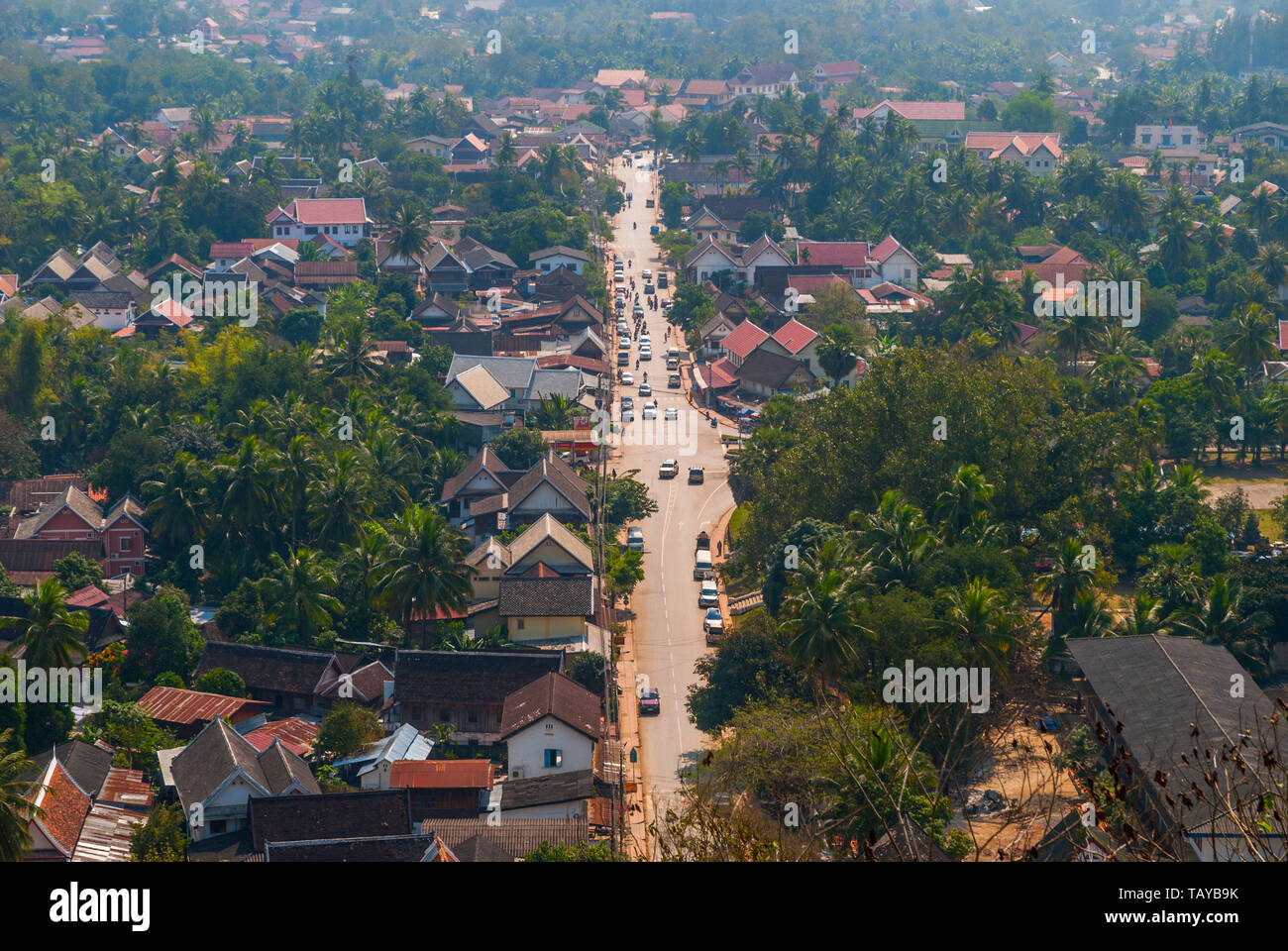 View over Luang Prabang from above, Laos Stock Photo - Alamy