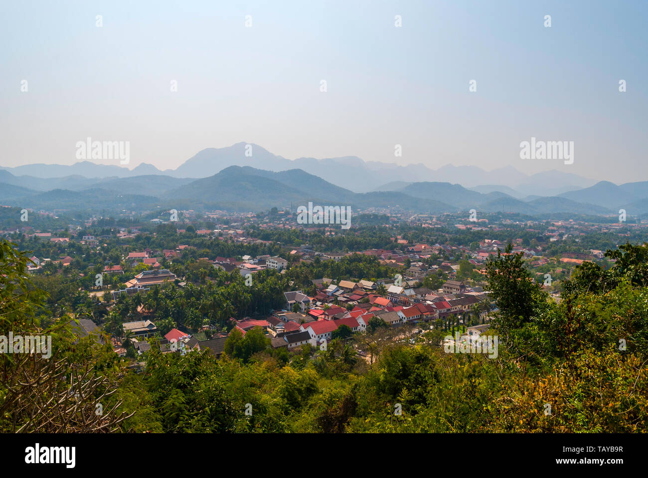 View over Luang Prabang from above, Laos Stock Photo - Alamy