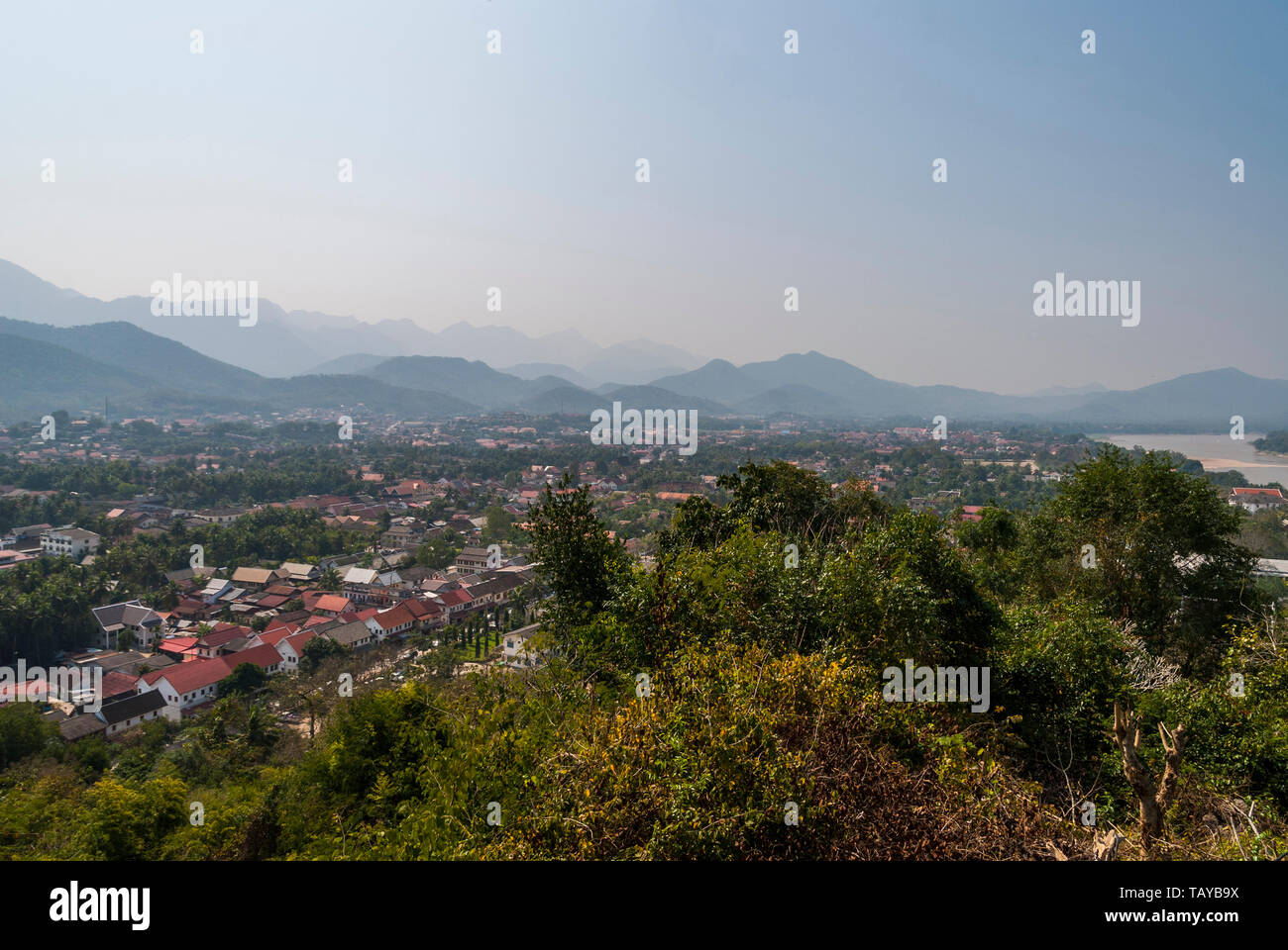View over Luang Prabang from above, Laos Stock Photo - Alamy