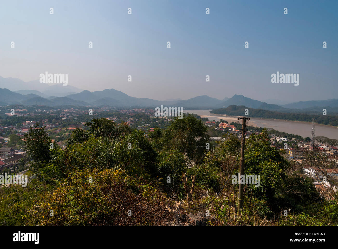View over Luang Prabang from above, Laos Stock Photo - Alamy
