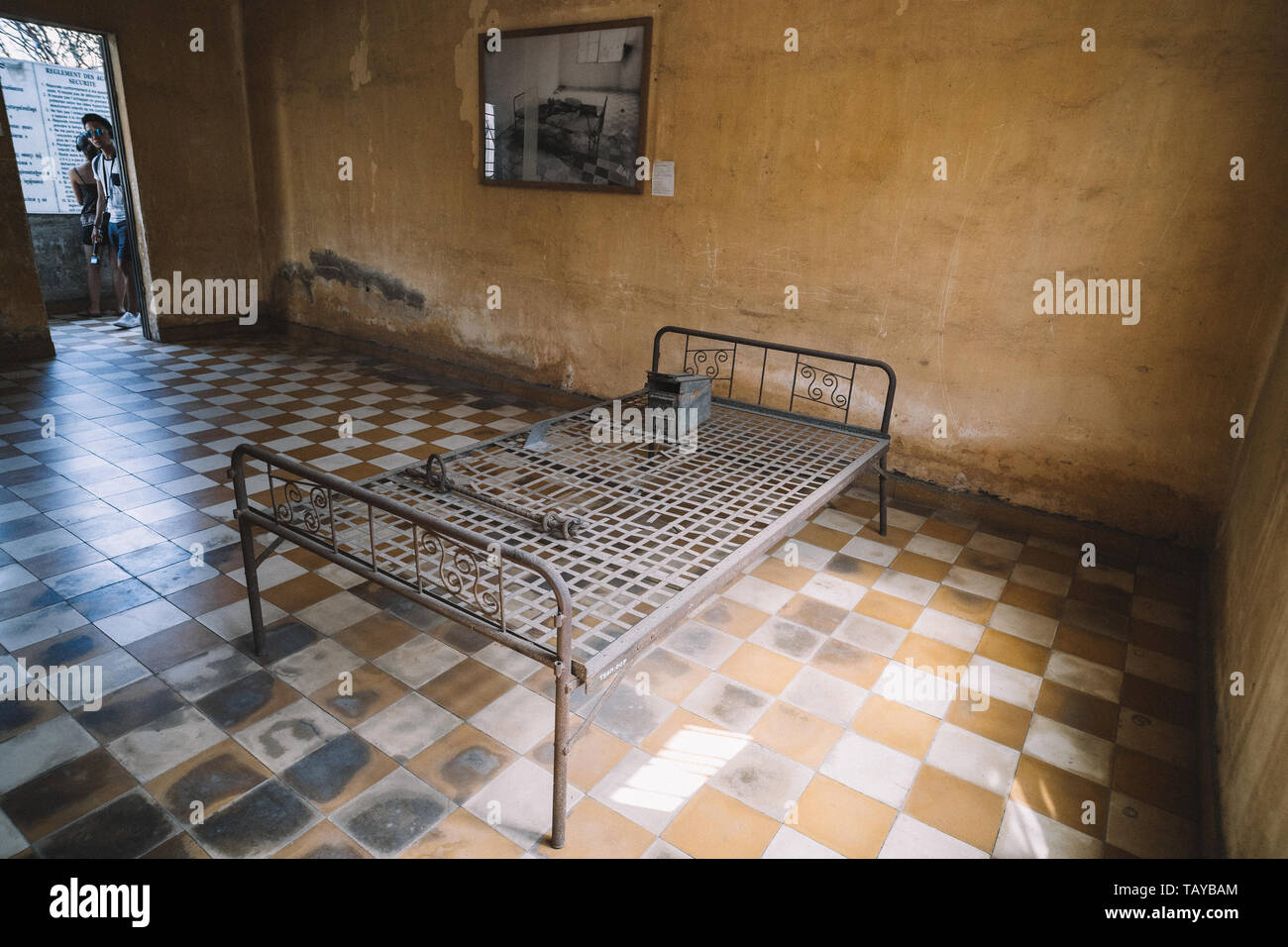 Phnom Penh, Cambodia. 18 January 2019: Prison Cell of S21 the notorious ...