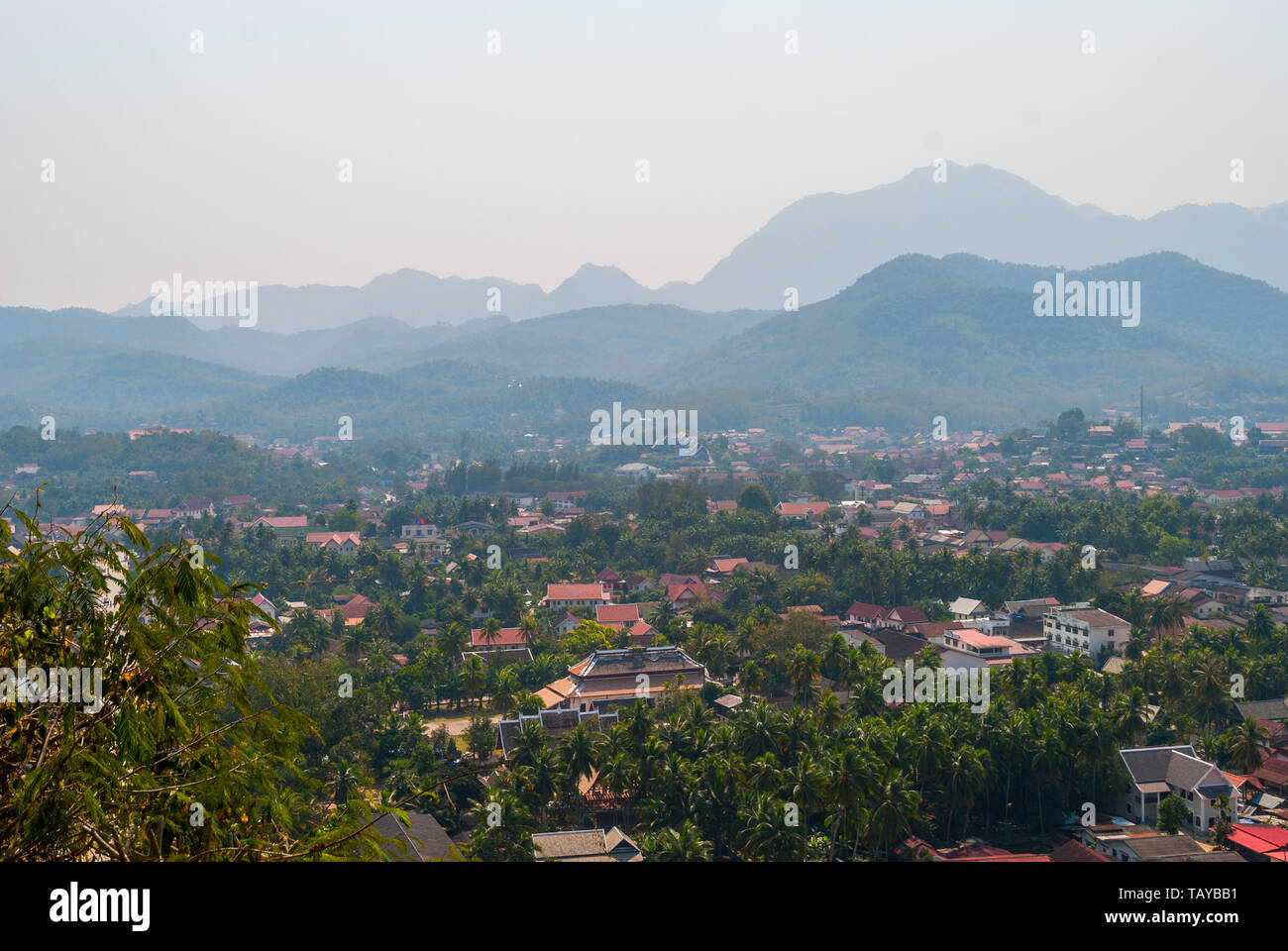 View over Luang Prabang from above, Laos Stock Photo - Alamy