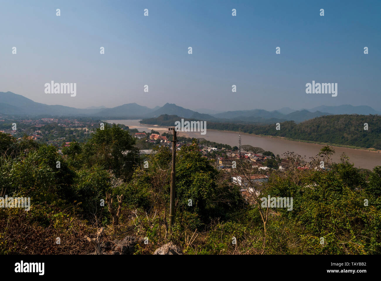 View over Luang Prabang from above, Laos Stock Photo - Alamy
