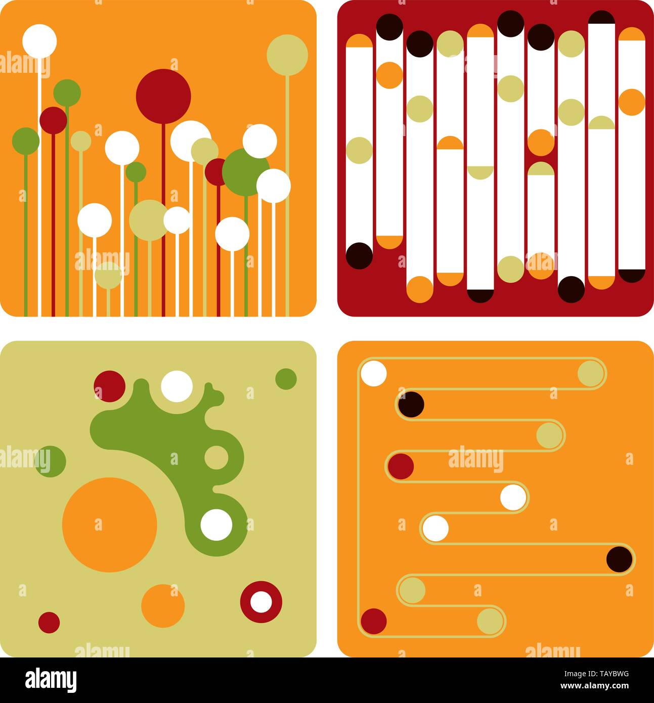 Vector illustration eps10. Four geometrical soft retro backgrounds ...
