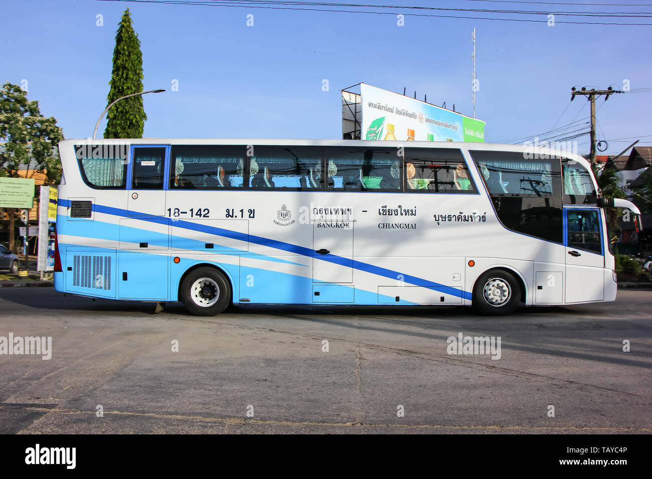 Chiangmai, Thailand - November 4 2012: Bus of Budsarakham tour bus ...