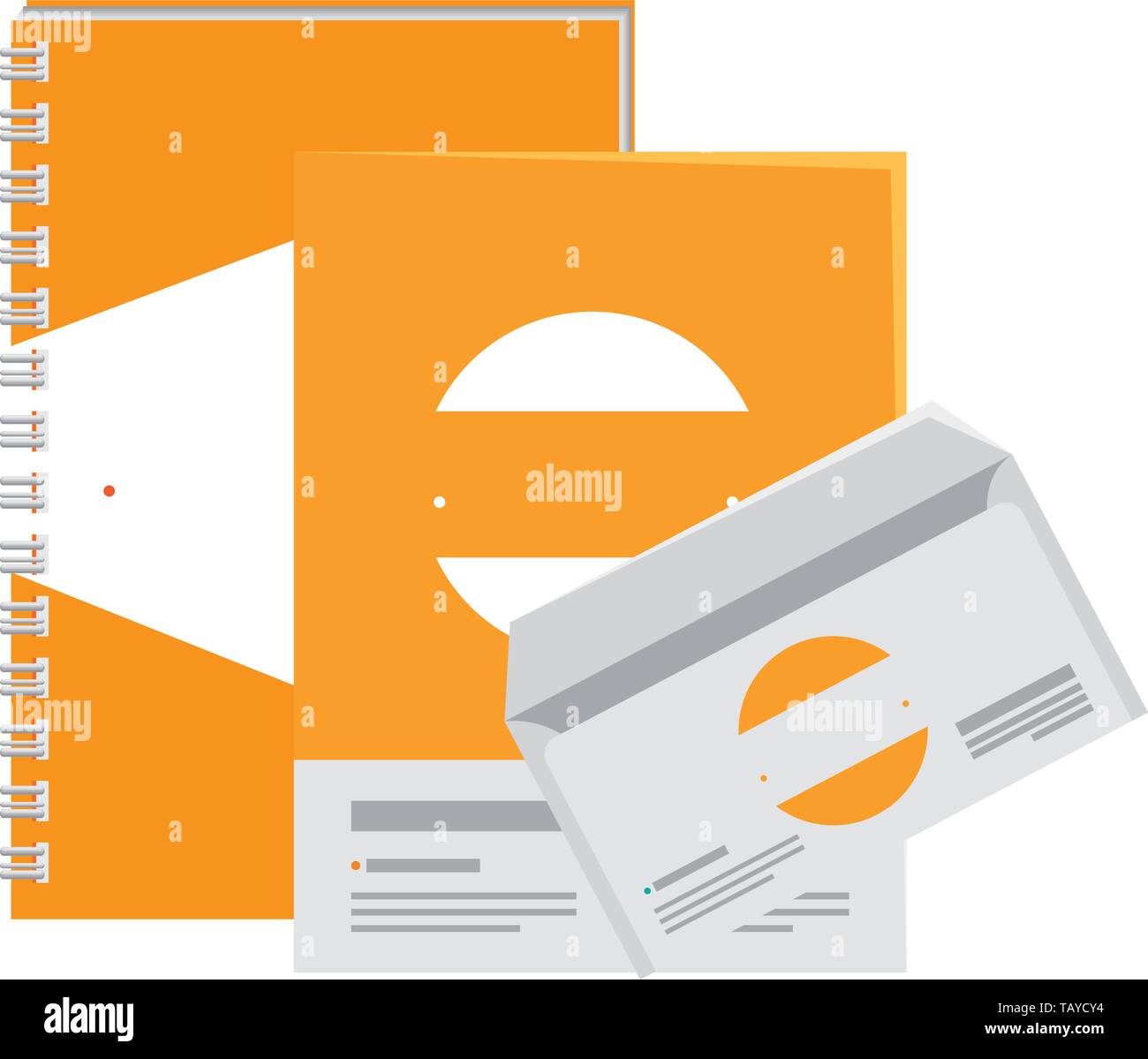 notepad and envelope ,document with company emblem print Stock Vector ...