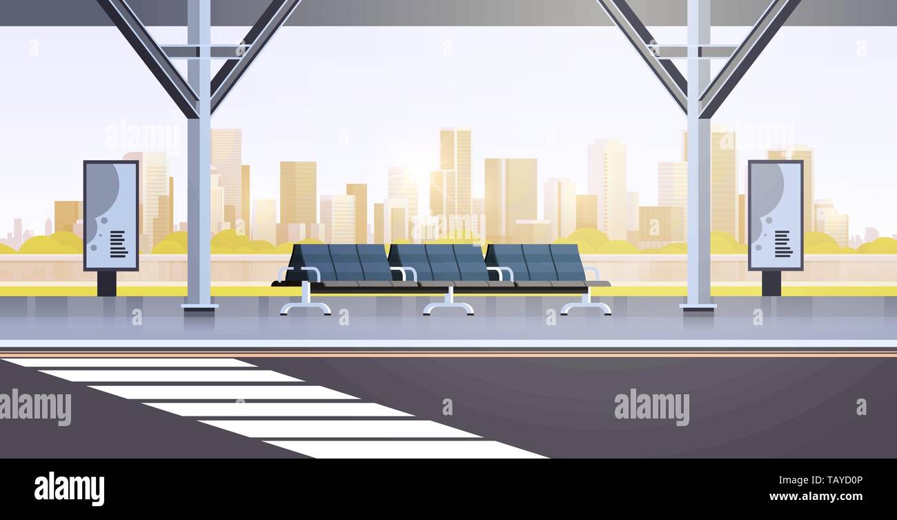 modern bus stop empty no people airport public transport station ...